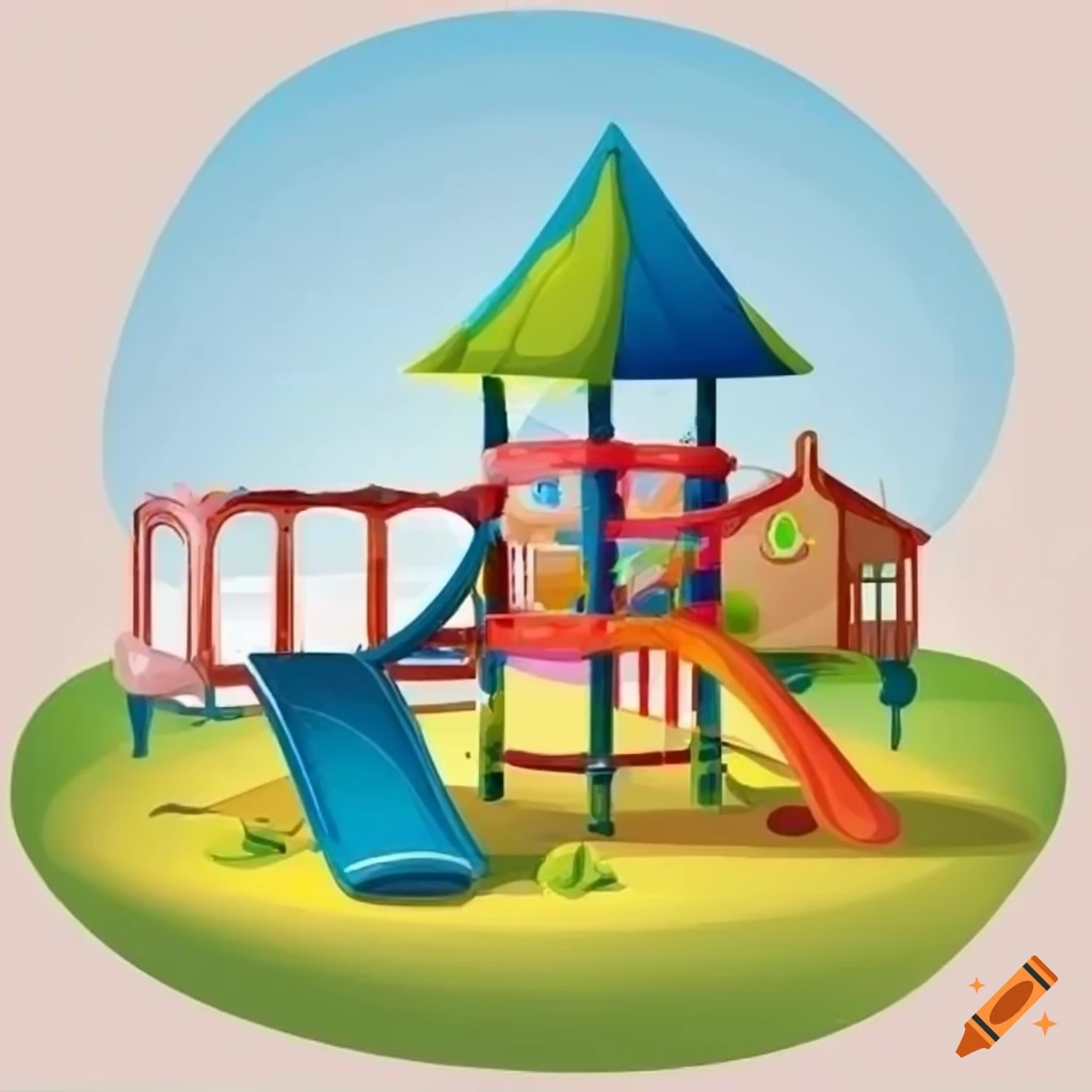 Illustration of a kindergarten playground