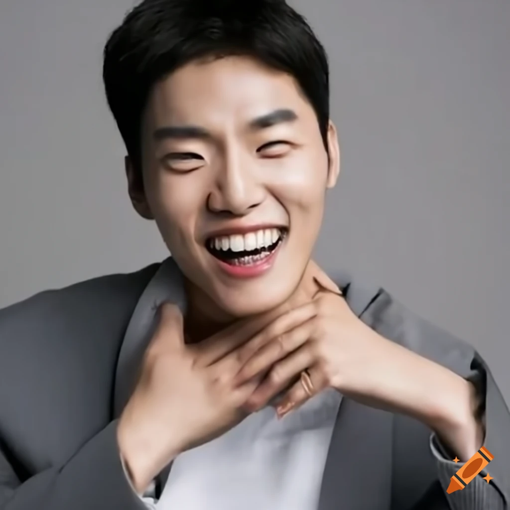 Portrait of a cheerful korean man