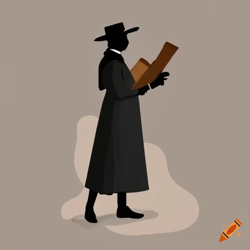 Silhouette of a scholar with a scroll