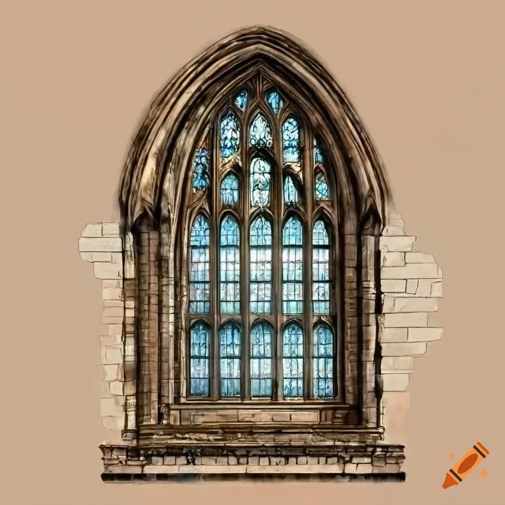 High resolution image of a gothic castle window