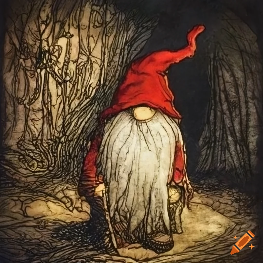 Illustration of a Tomte sneaking through a house on Christmas night on ...