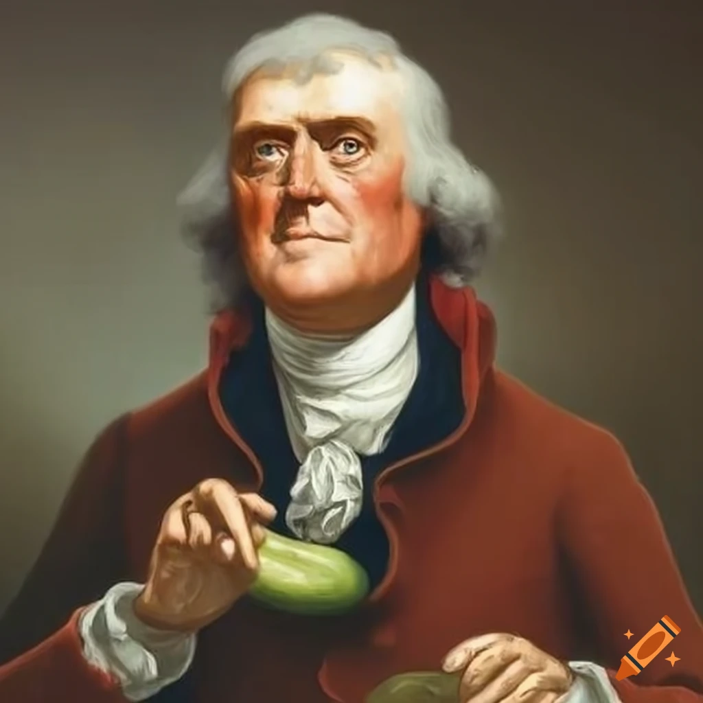 Thomas jefferson eating a pickle