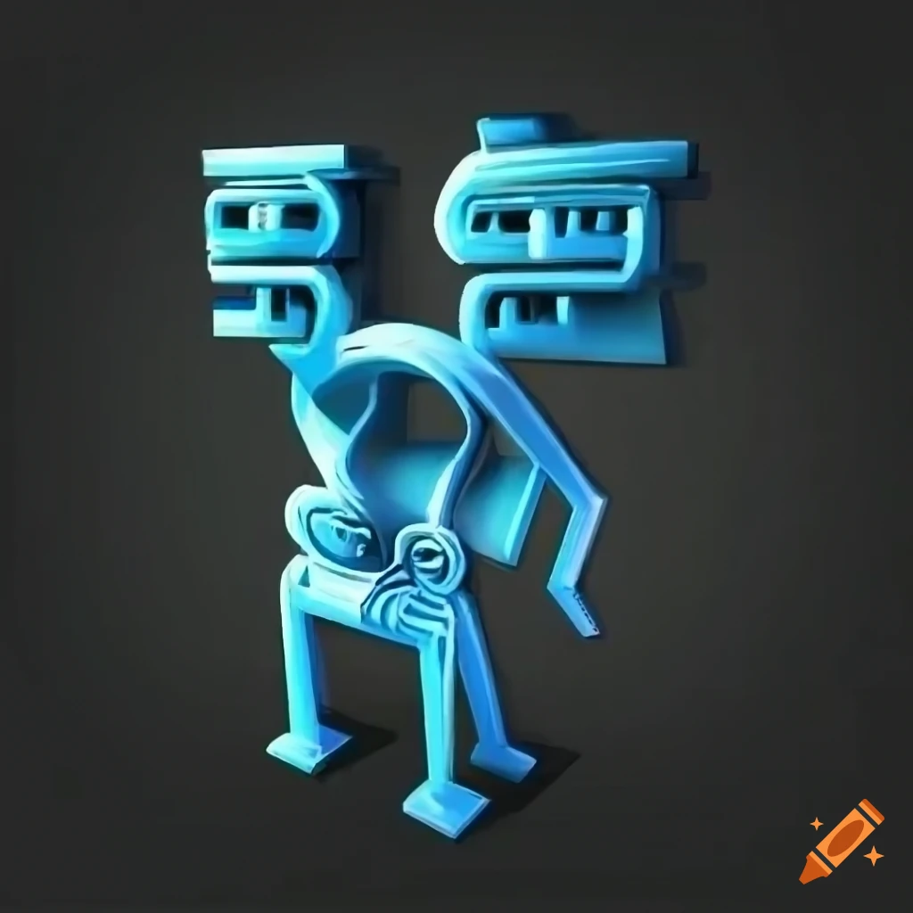 Colorful 3D graffiti hieroglyphs art on Craiyon