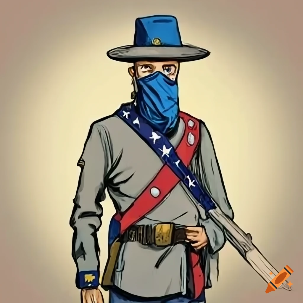 Anime depiction of a confederate soldier