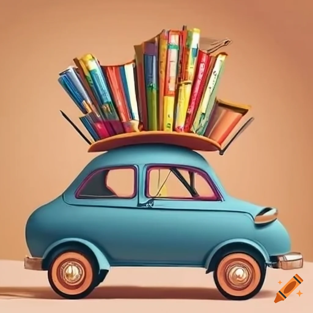 Car with books inside