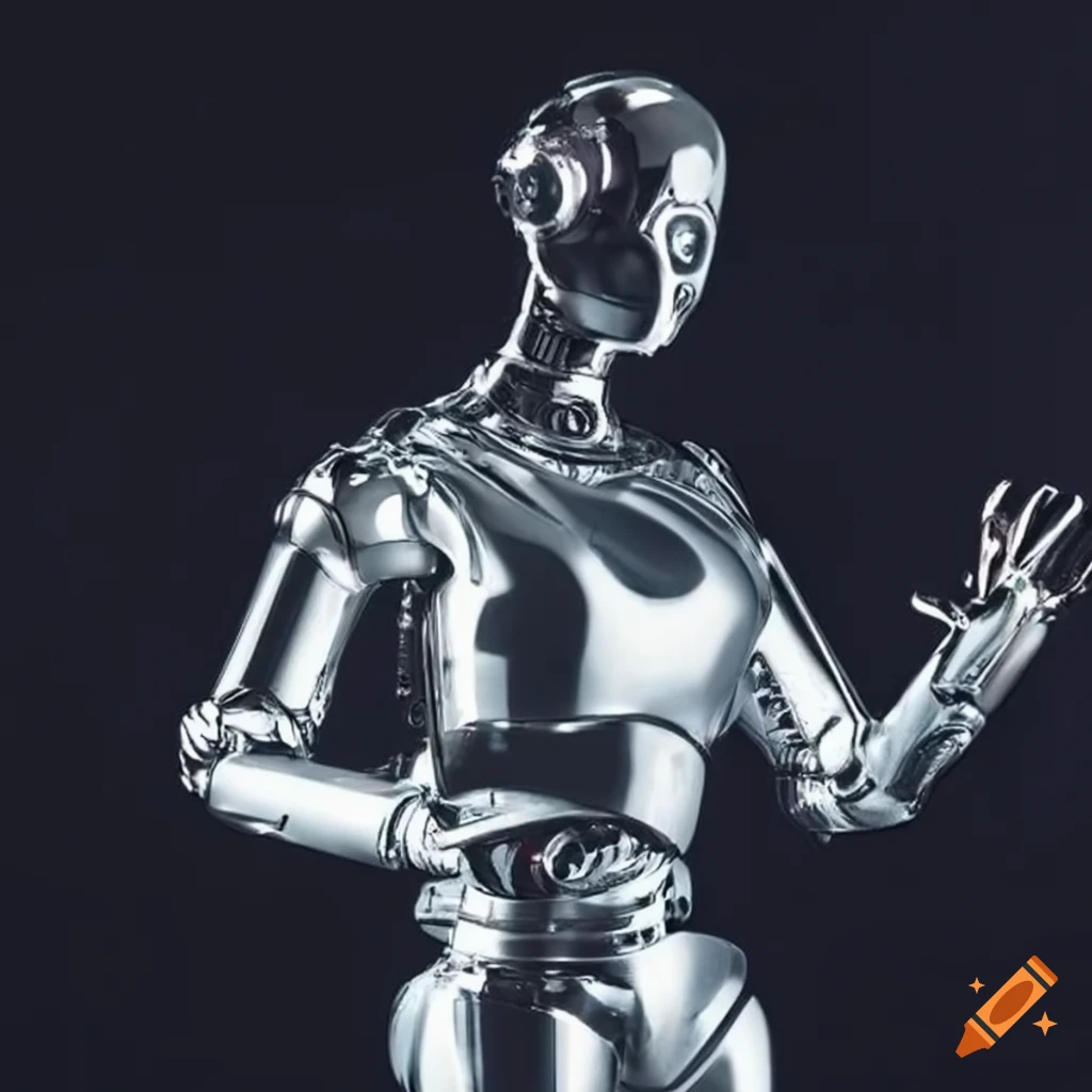 Sleek silver robot with a shiny appearance