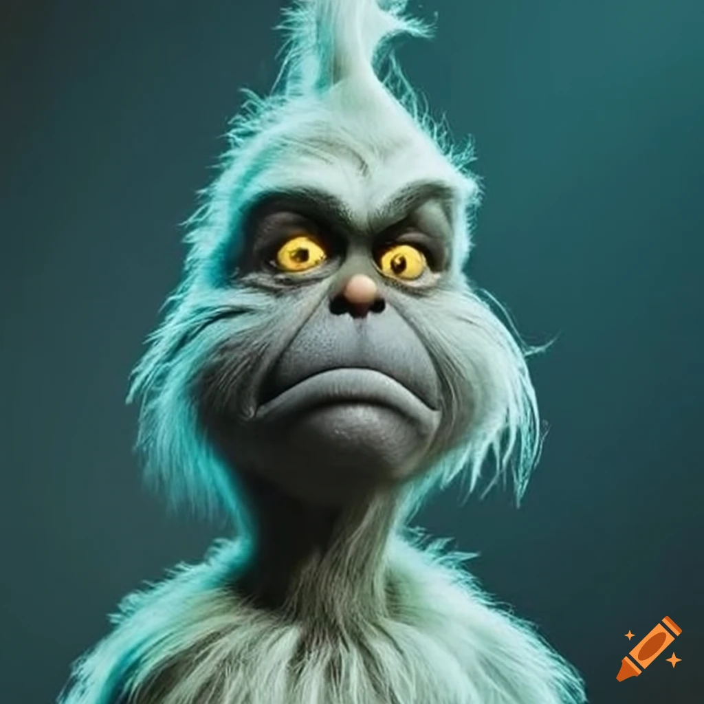 Grinch character with a gray face