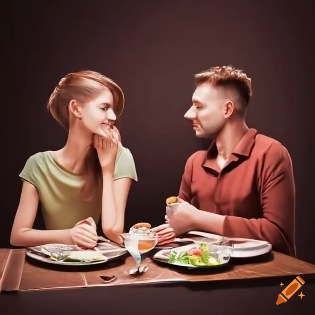 Couple having dinner together
