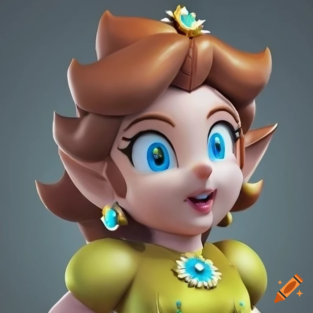 Realistic portrait of princess daisy in high resolution