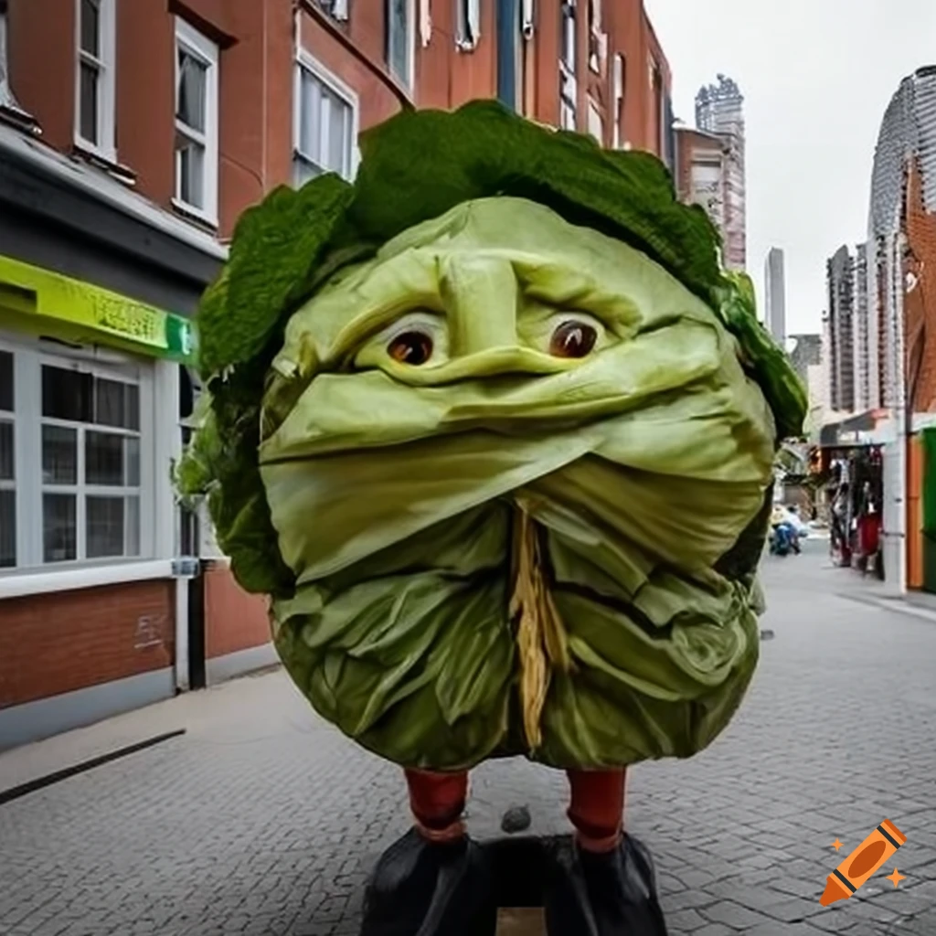Life size sesame street puppet of a cabbage man