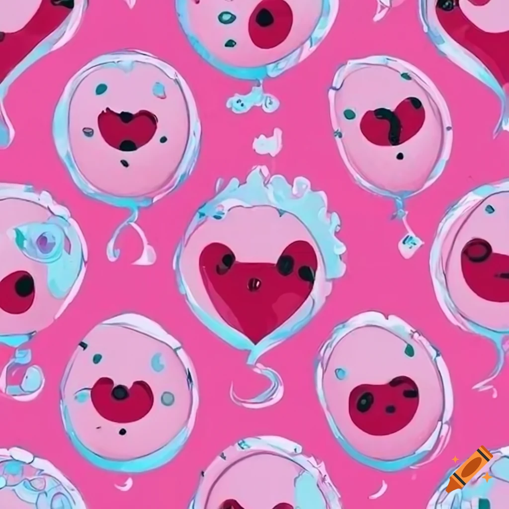 Abstract pattern with cute symbols on Craiyon