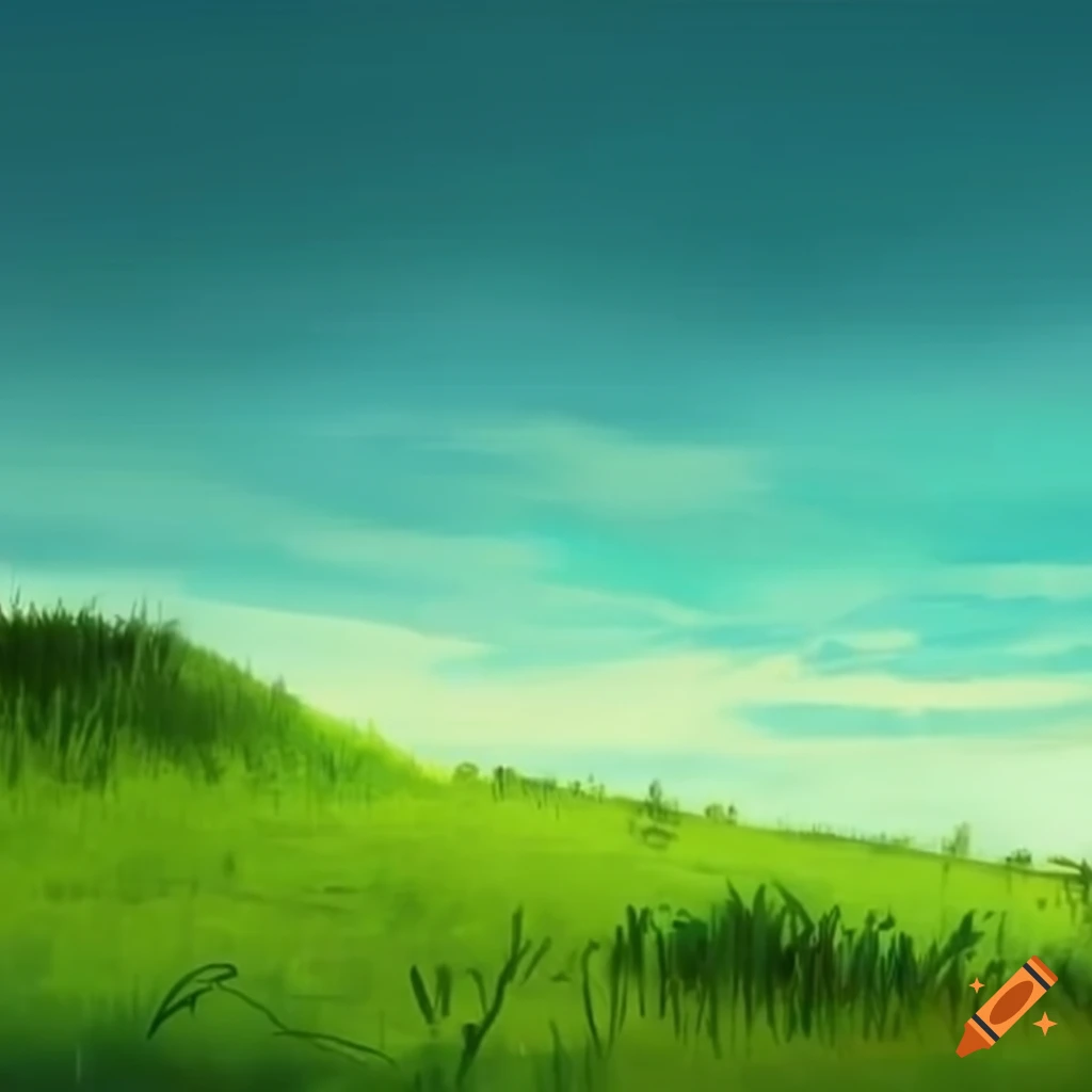 Realistic art of a grassy hill on Craiyon