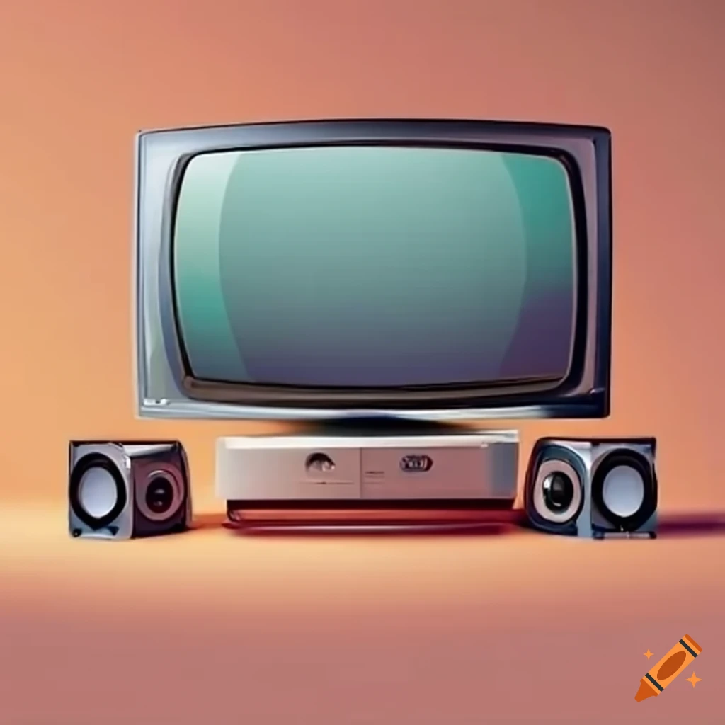 Vintage tv set with buttons and speakers