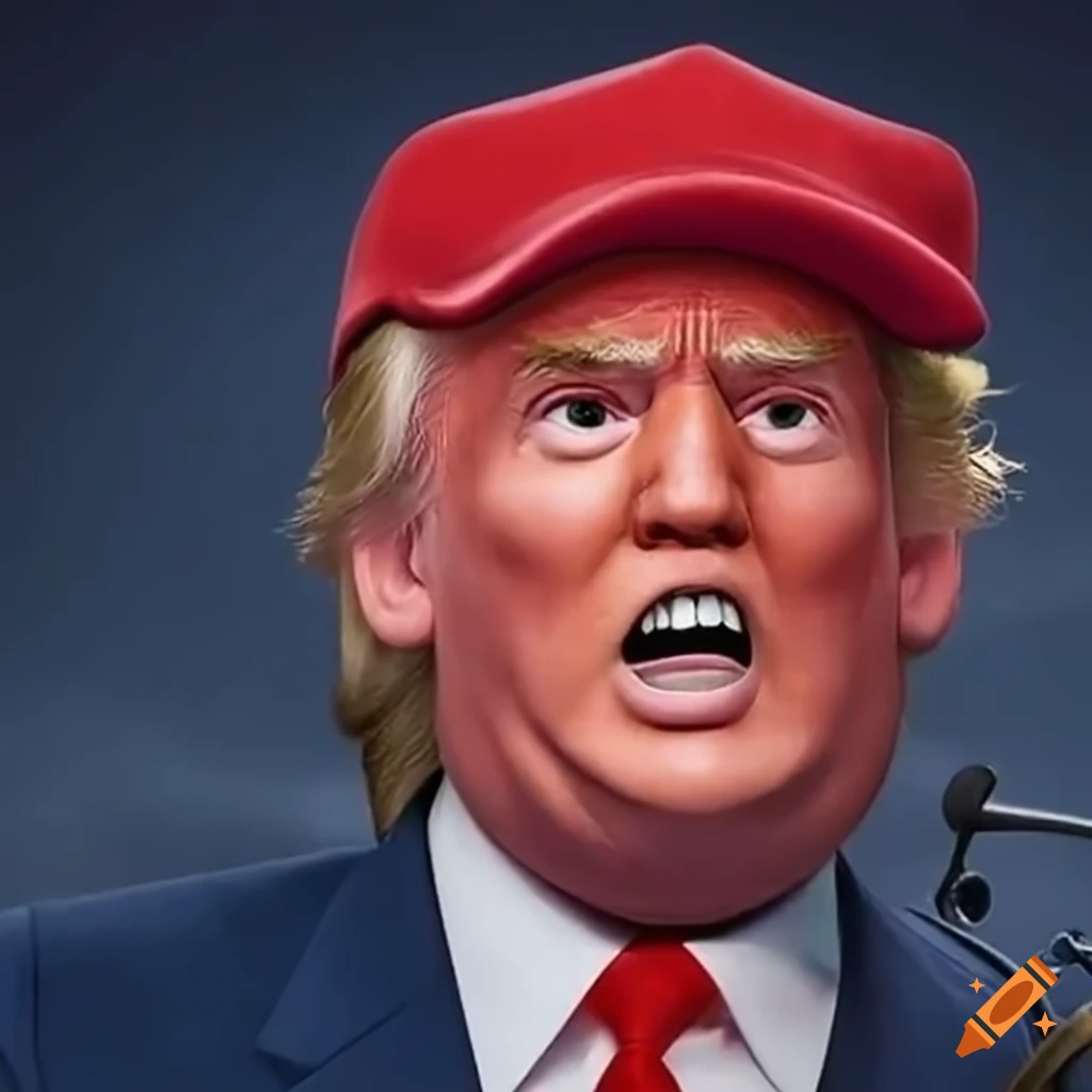 Donald trump animated movie character making a speech
