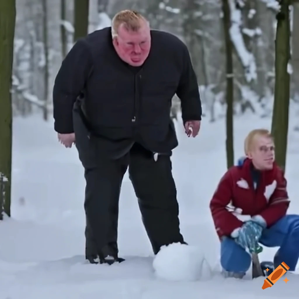 Satirical image of rob ford eating snowballs