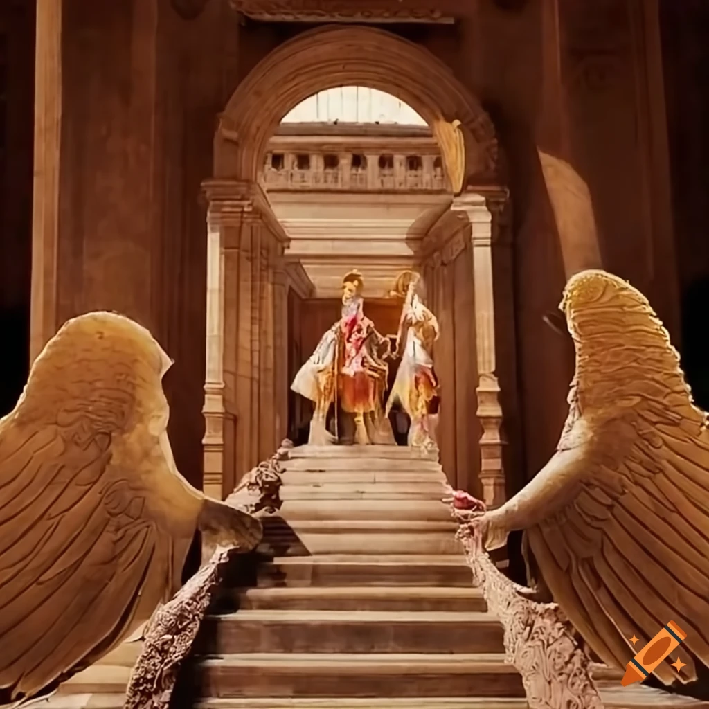 Jewish angels on top of the temple of solomon