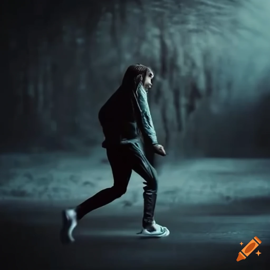 People running in fear