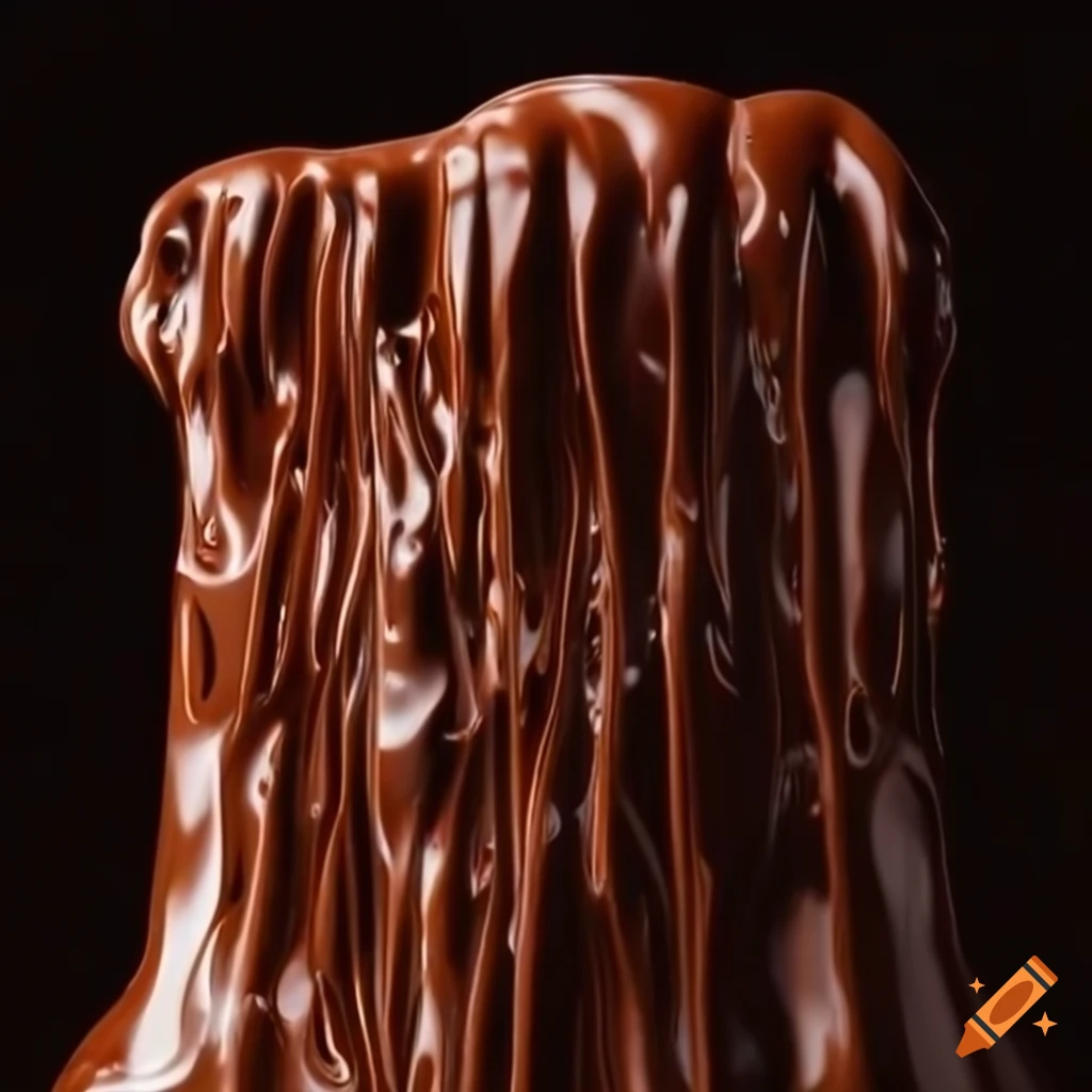 Melted chocolate waterfall