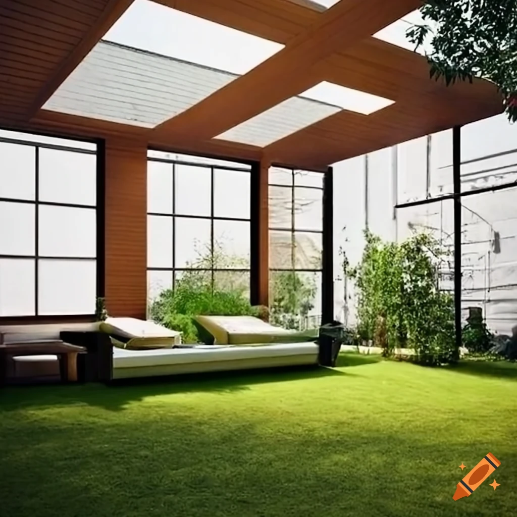 Design of a modern rooftop garden layout on Craiyon