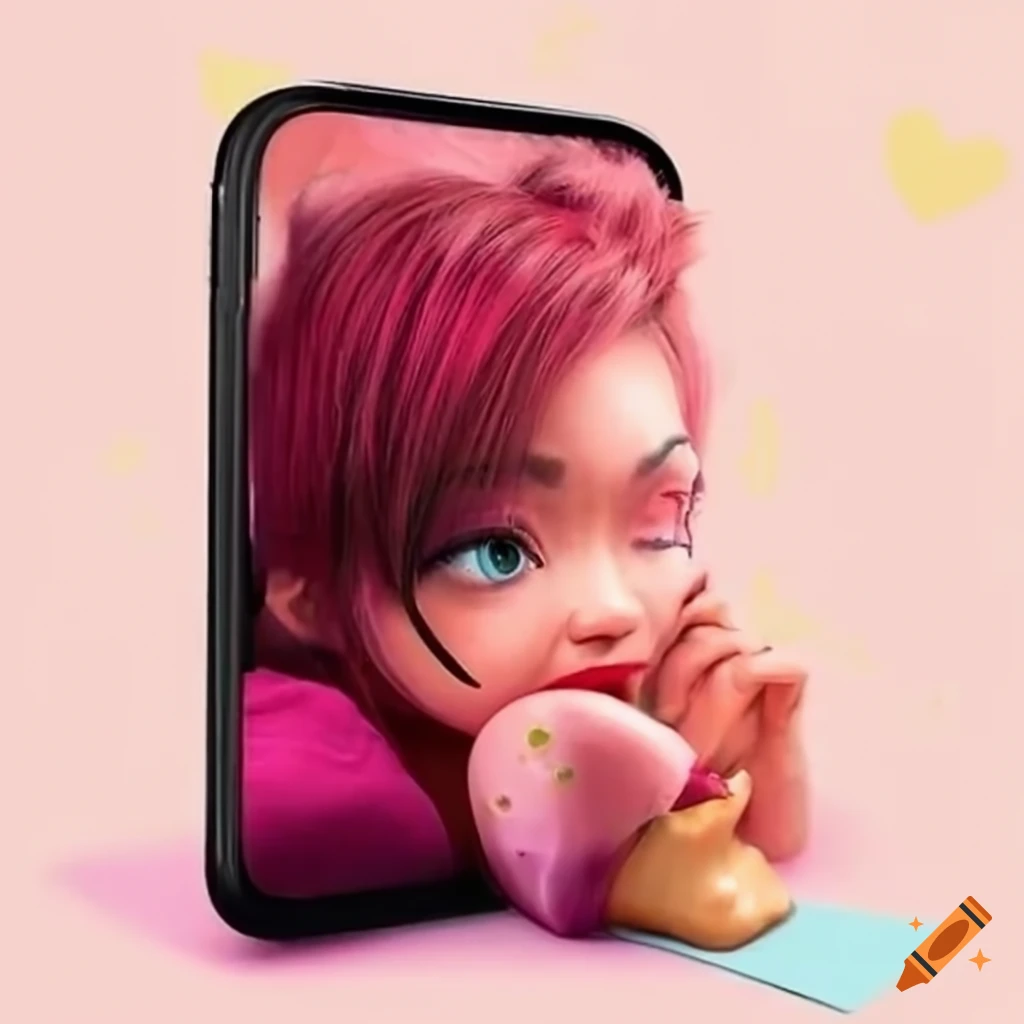 Love symbol with mobile icons