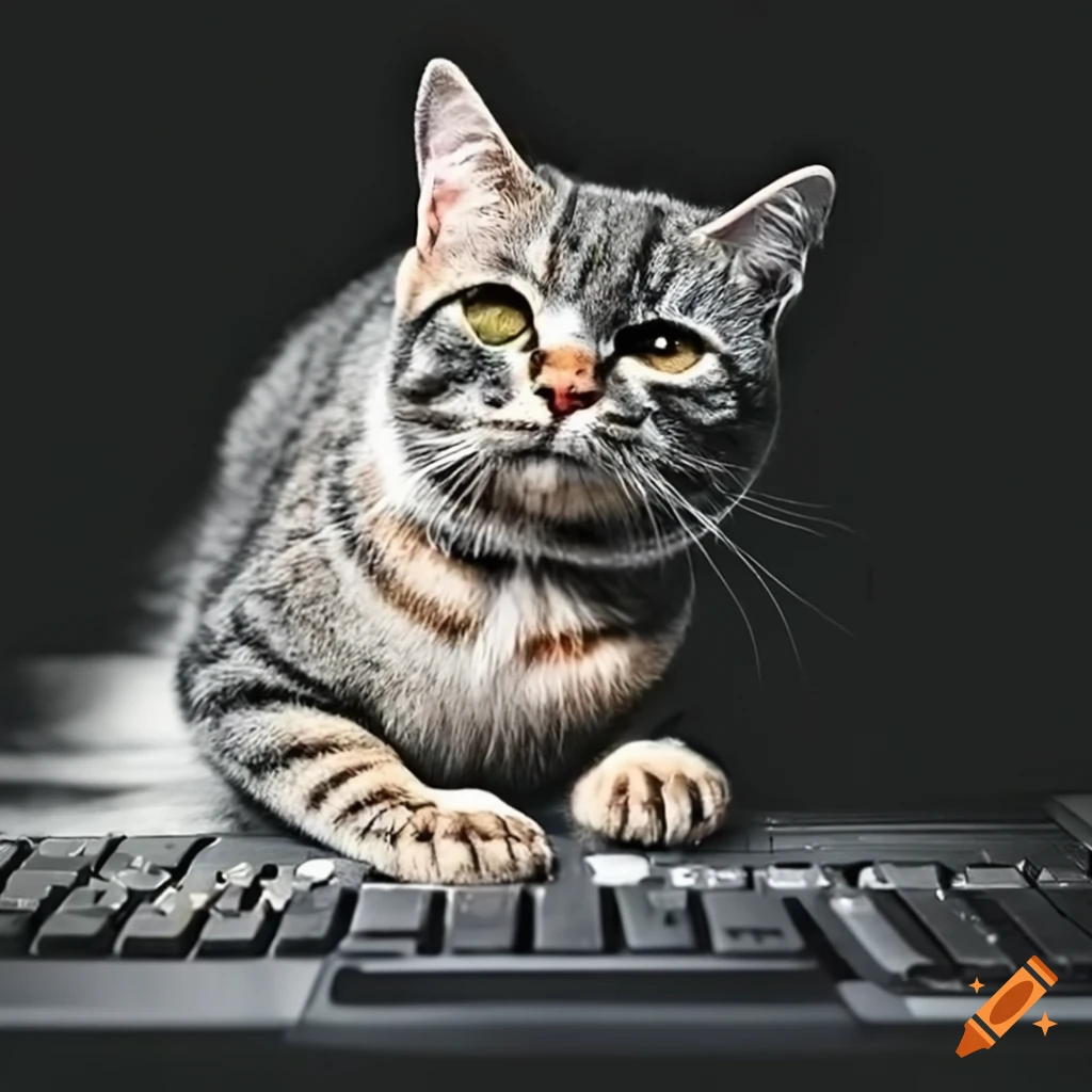 Cat sitting on a keyboard