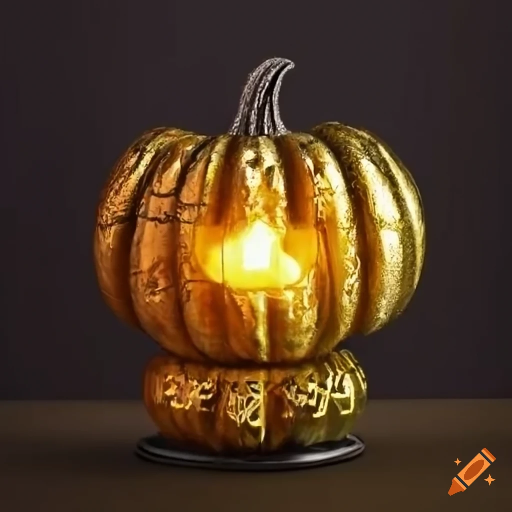 Realistic Halloween decor in gold, silver, and black on Craiyon