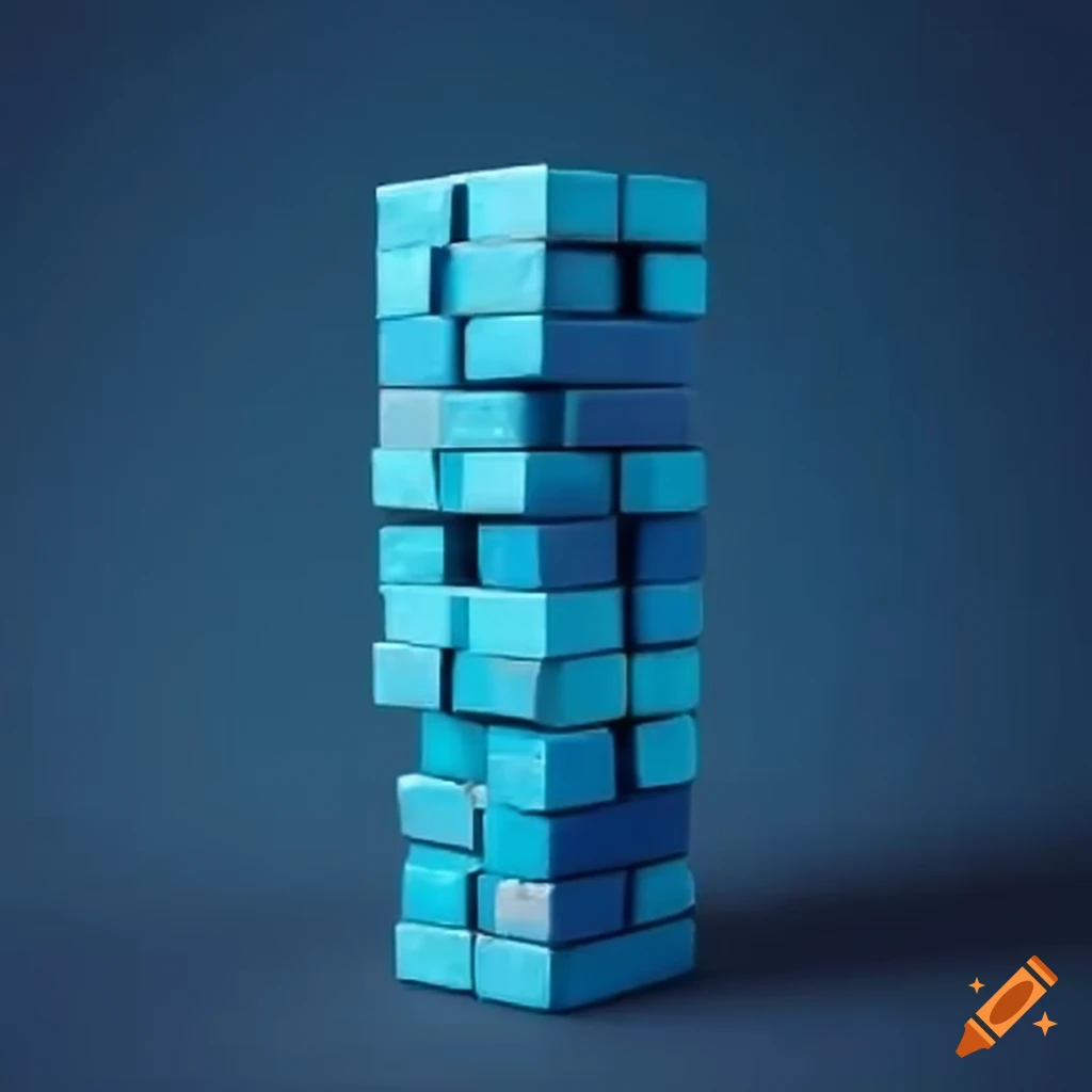 Blue jenga blocks