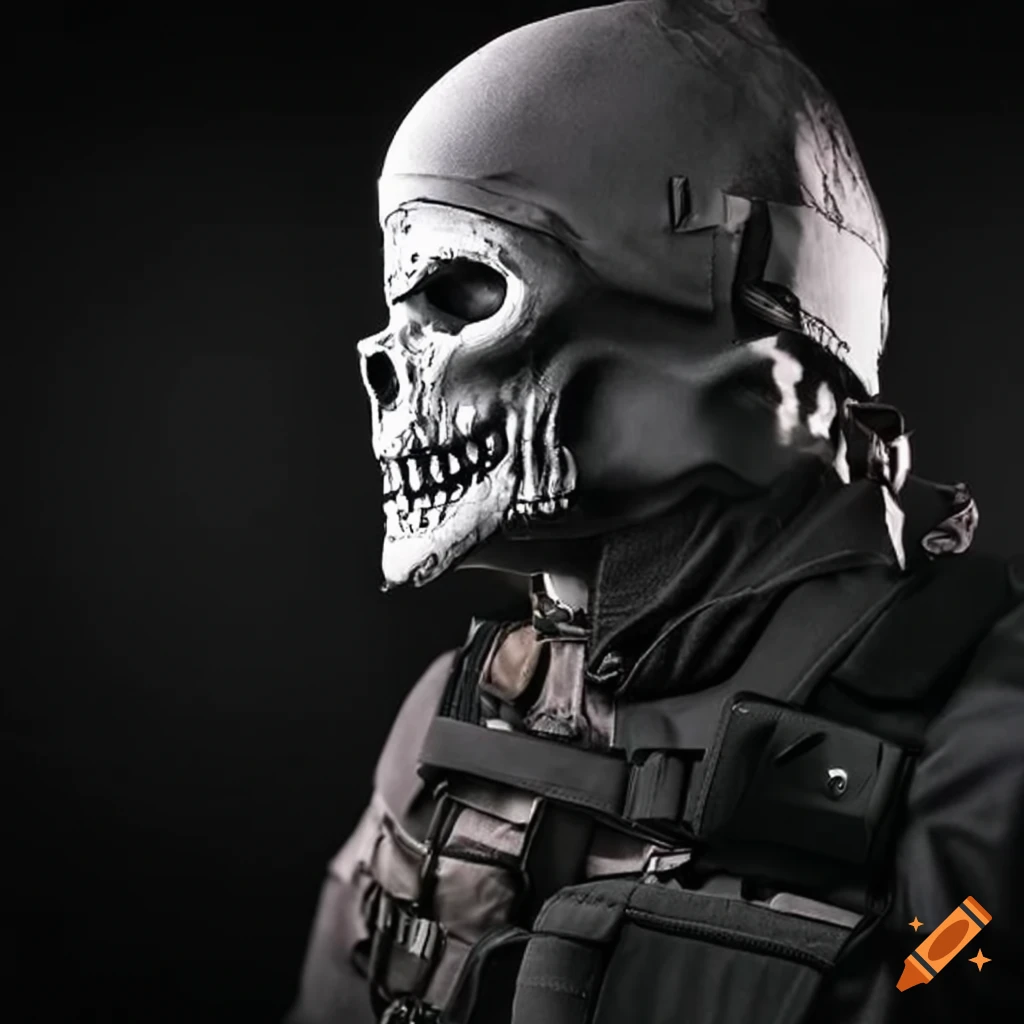 Tactical vest with skull face design