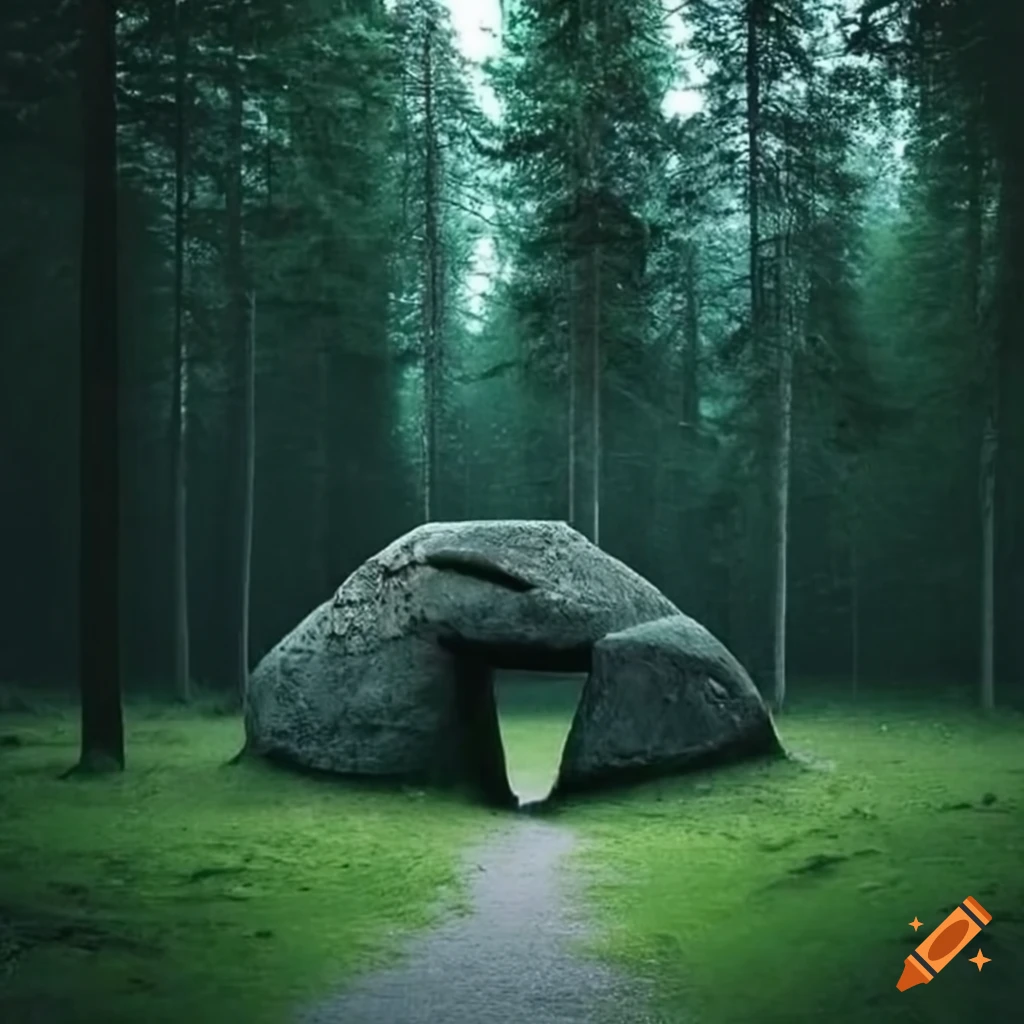 Ancient city with megalithic structures in finnish forest