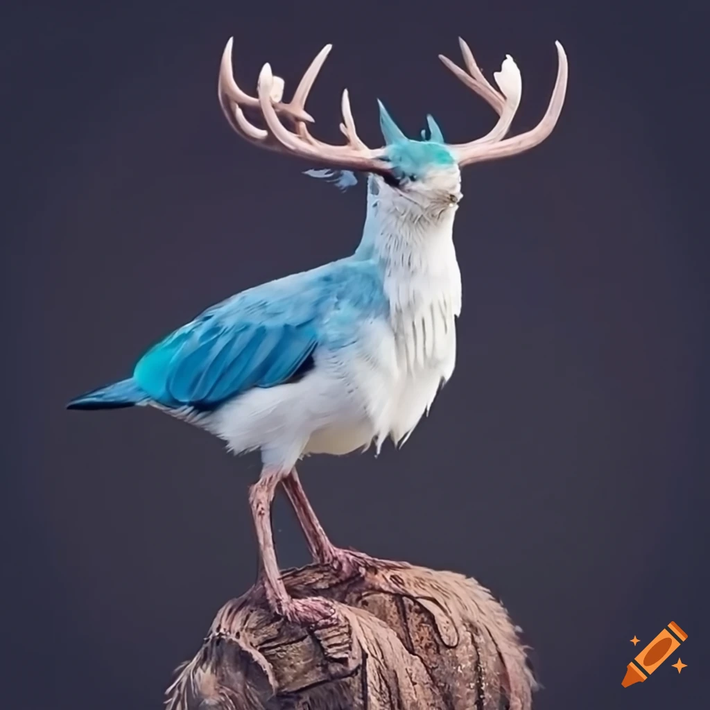Image of a small bird with antlers
