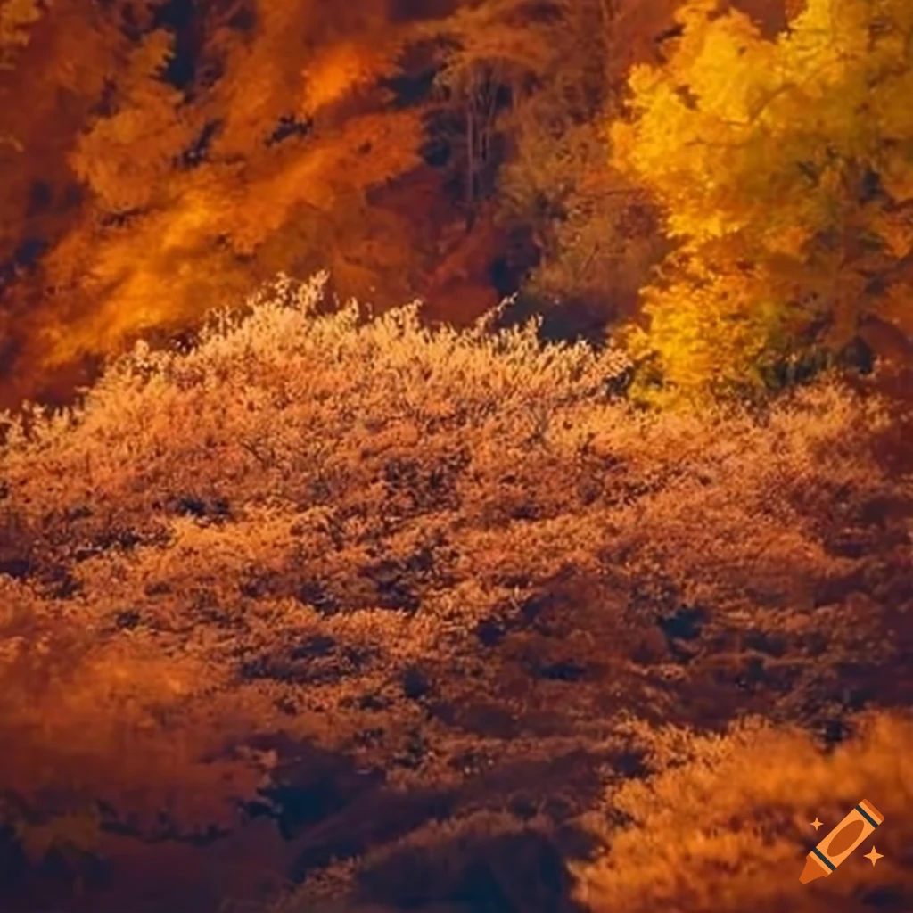 Brown bush with stunning fall foliage