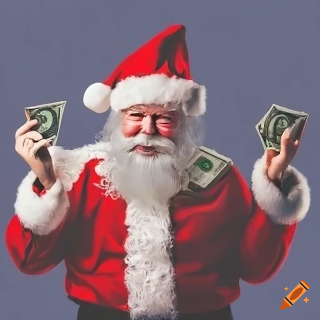 Santa with money