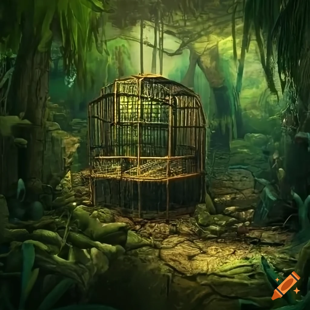 Jungle with empty cages