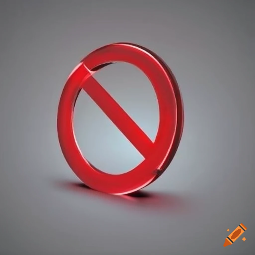 3d red logo design with a traffic sign style on Craiyon