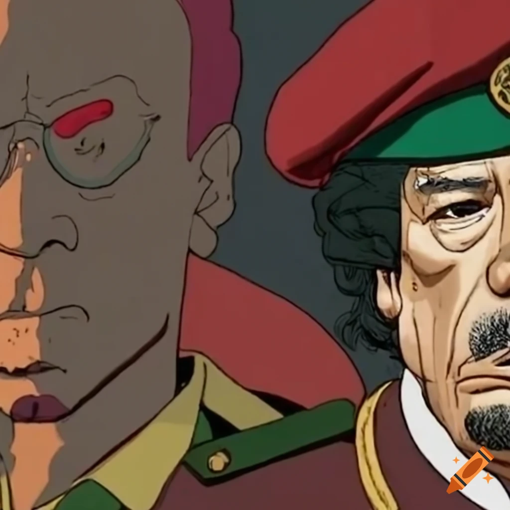 Artistic portrait of Muammar al-Gaddafi on Craiyon