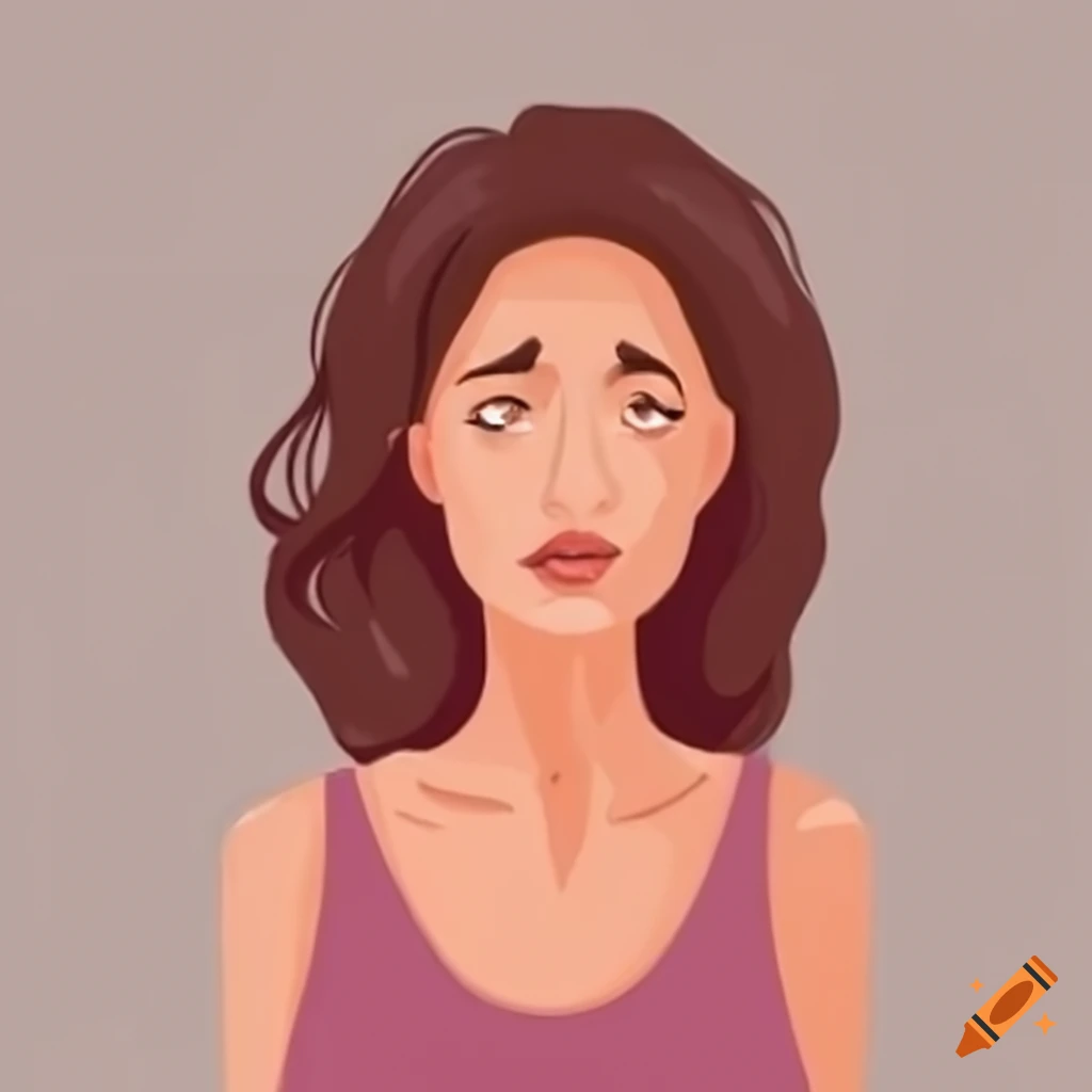 Portrait of a woman with tired expression on Craiyon