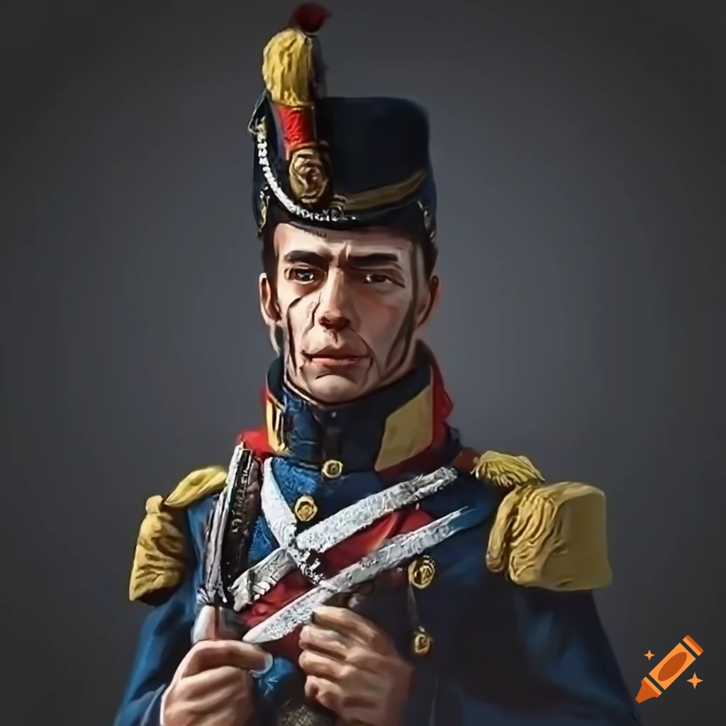 Portrait of a heroic napoleonic French soldier on Craiyon