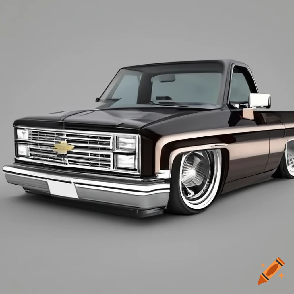 3d render of a slammed 1983 chevy silverado