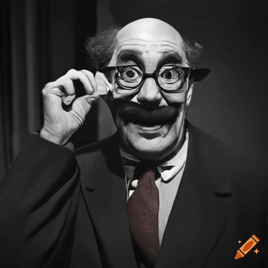 Cartoon image of a sad and broken glasses groucho marx