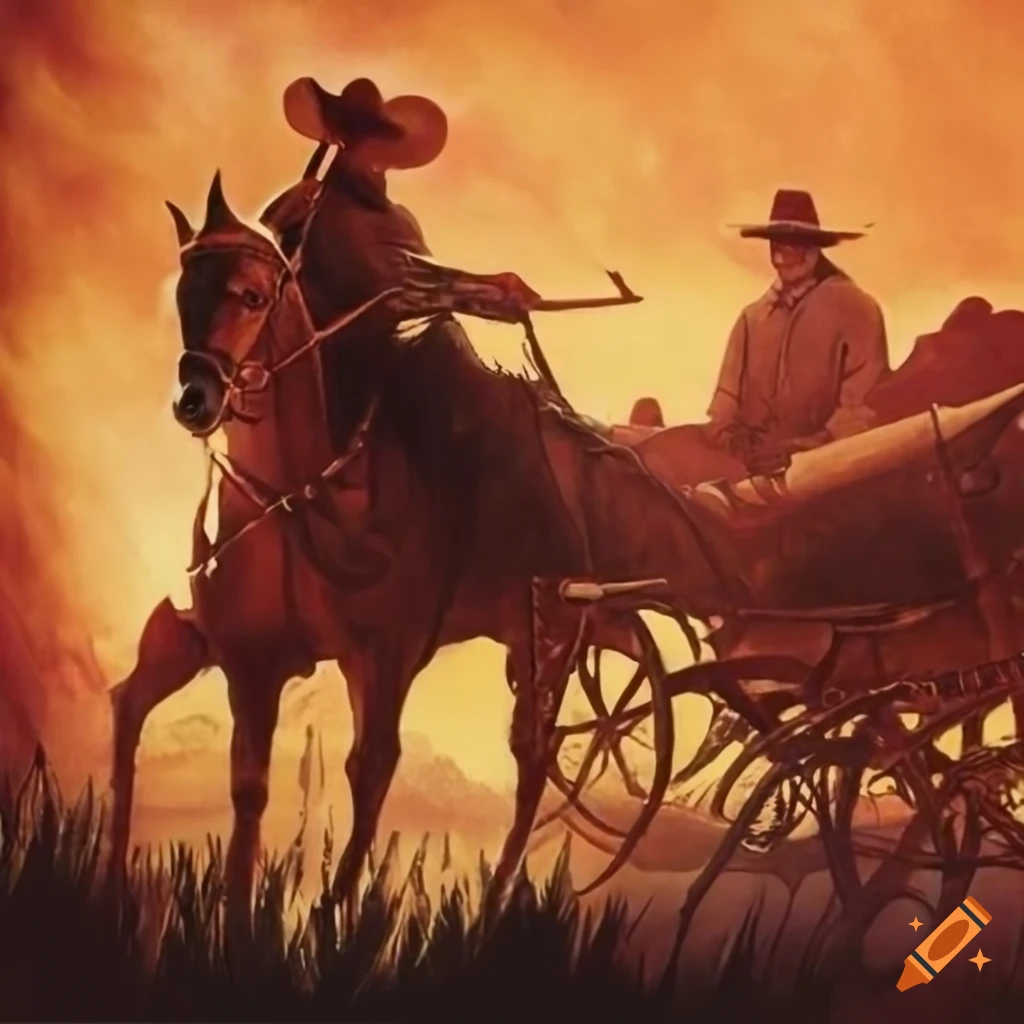 Western-themed album cover with caption western