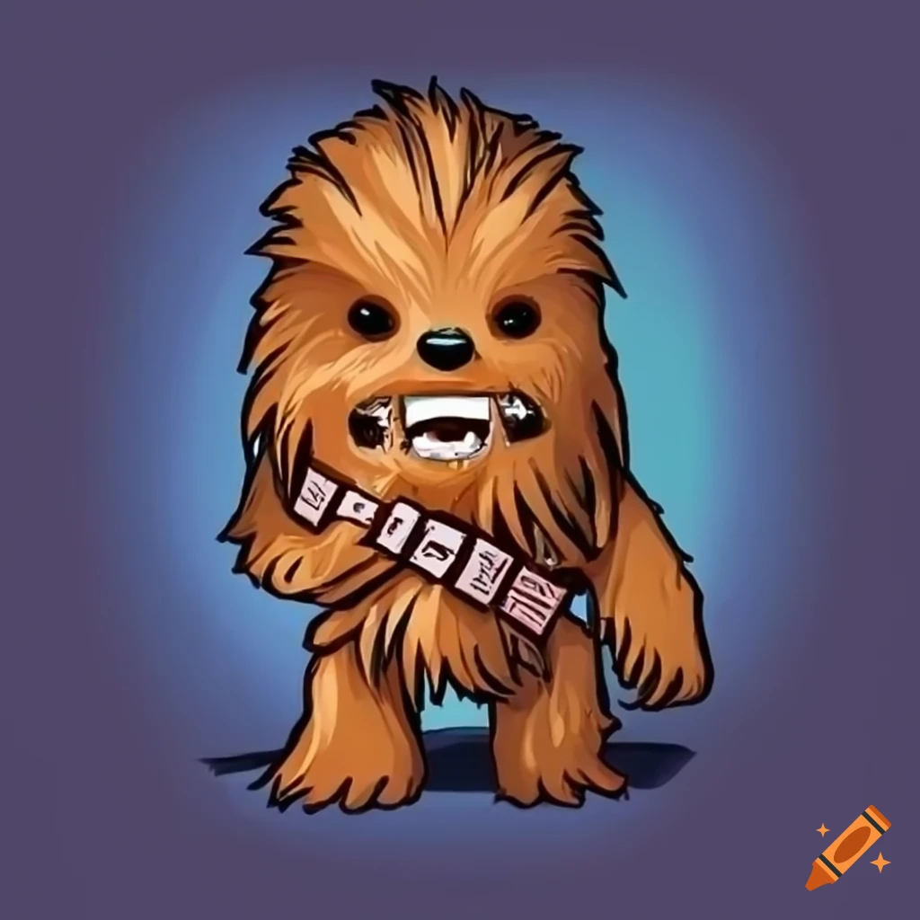 Cute cartoon chewbacca illustration