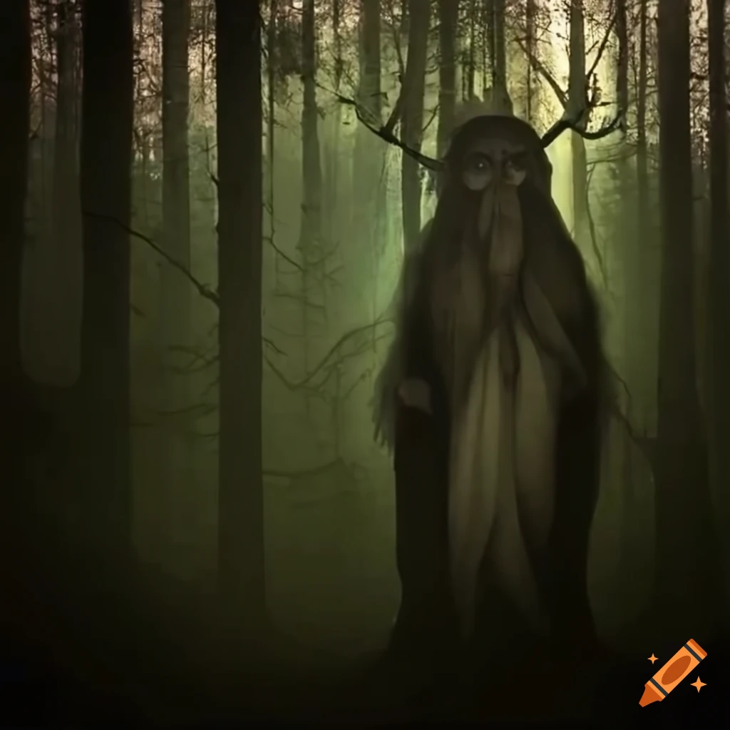 Artistic illustration of finnish forest spirits