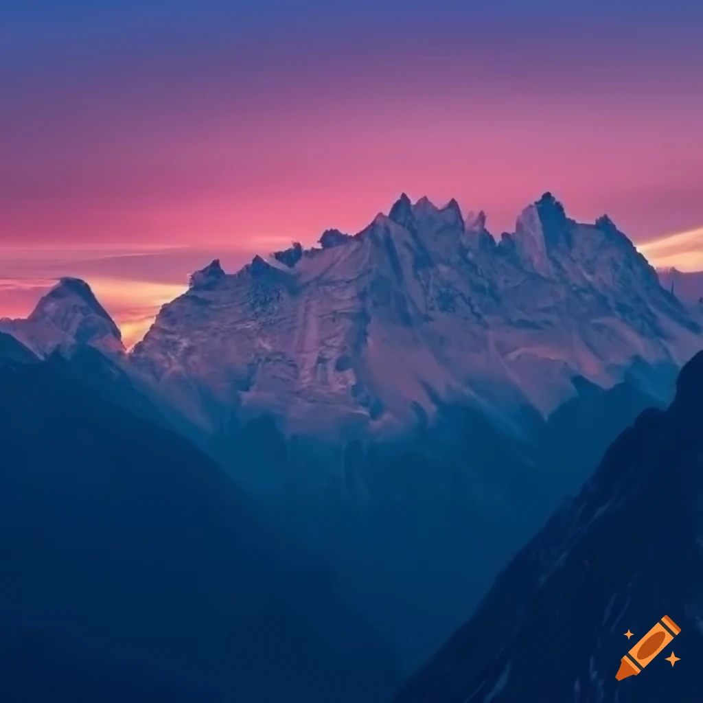 Sunset in the alps on Craiyon