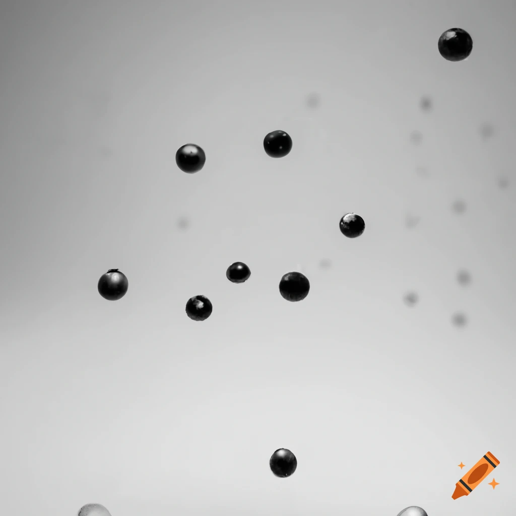 Minimalist black and white floating spheres