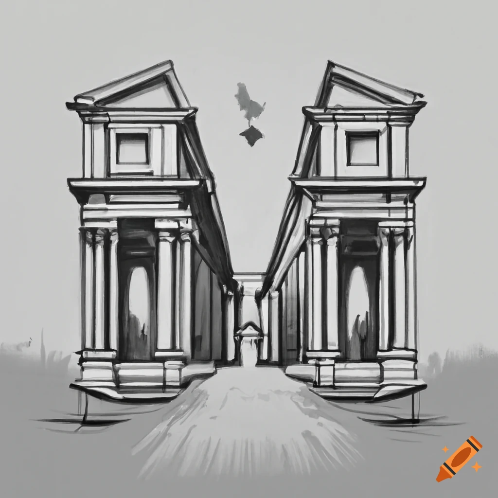 Sketch of uffizi gallery entrance