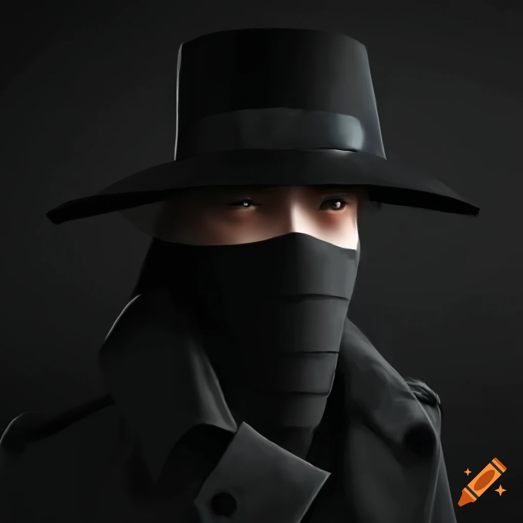 Mysterious person in a black trenchcoat and hat