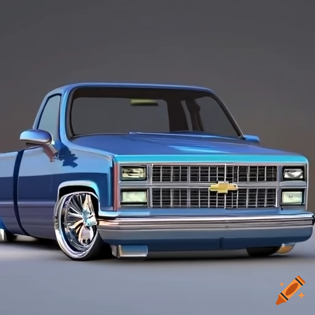 3d render of a slammed 1983 chevy silverado