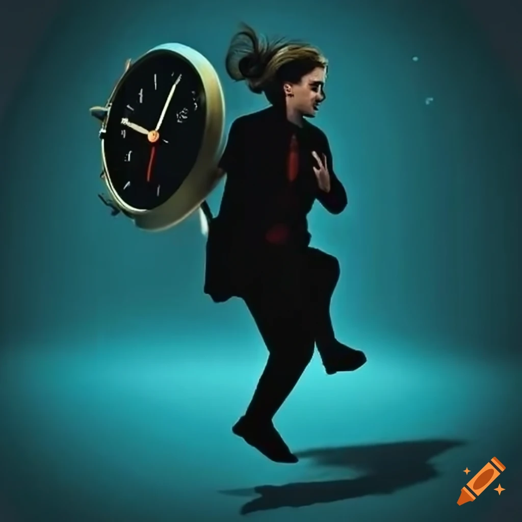 Conceptual image of running against the clock