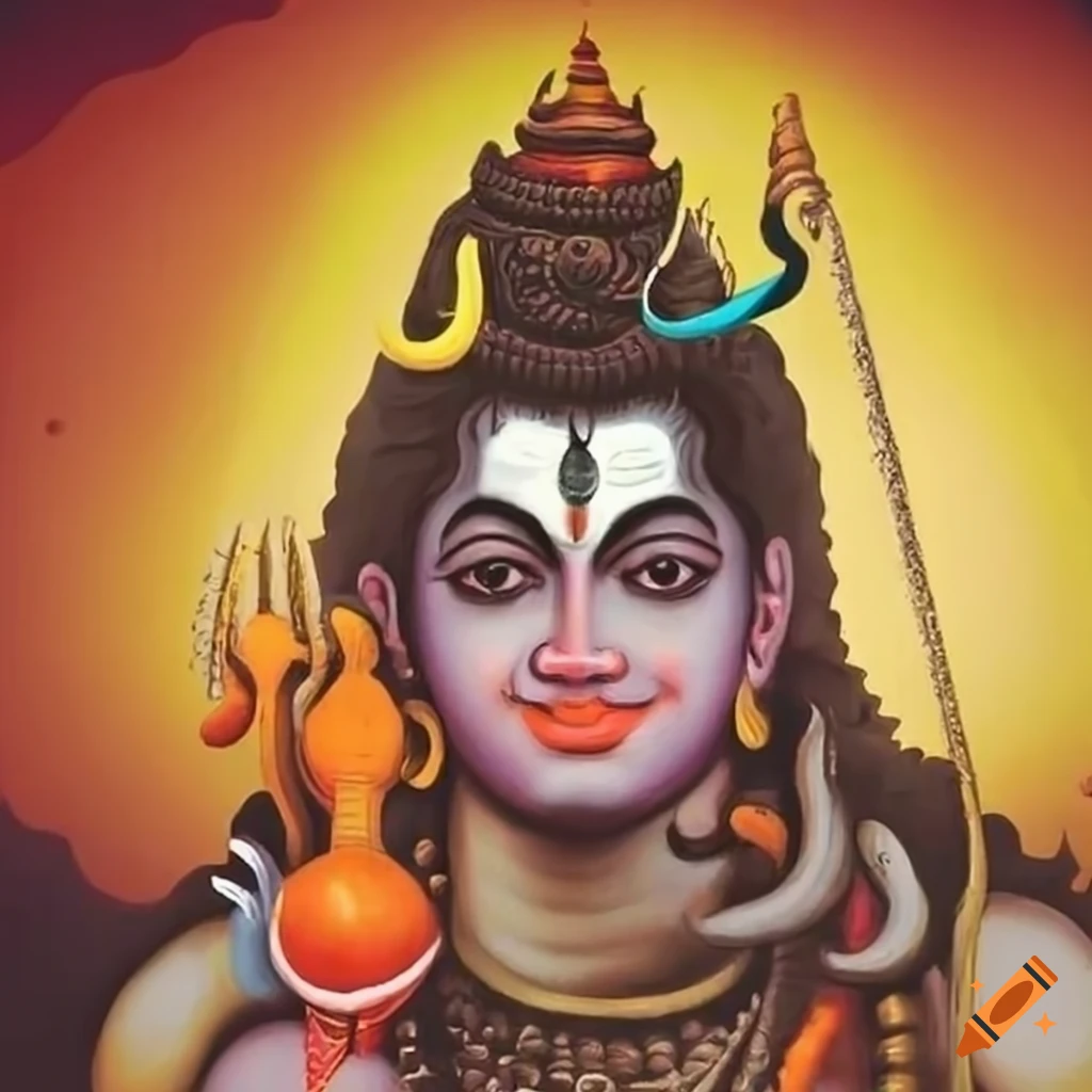 Lord shiva enjoying an orange at pashupatinath temple