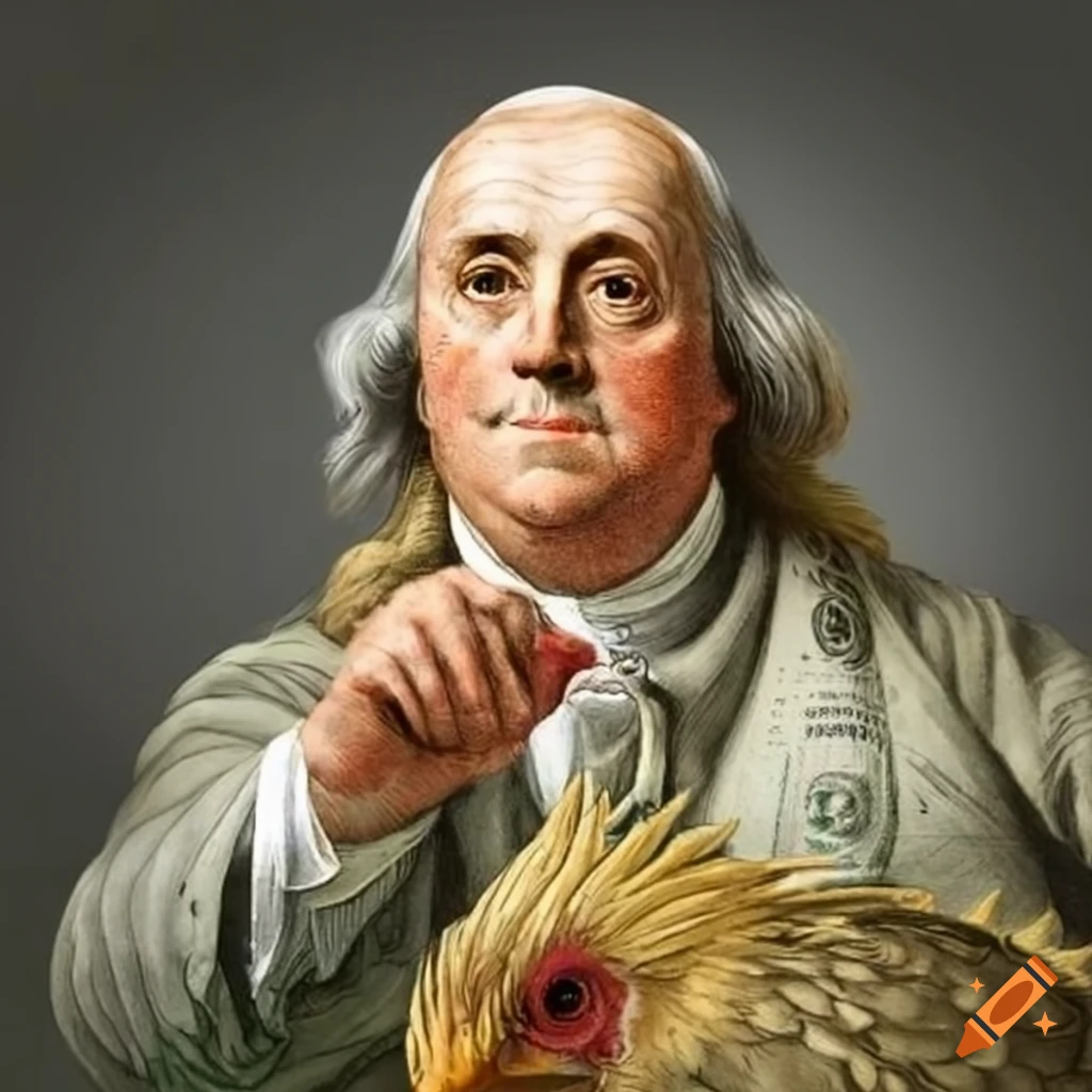 One dollar bill with a chicken instead of benjamin franklin